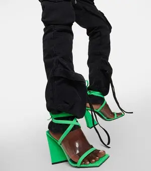 Attico Isa Suede Sandals - Green