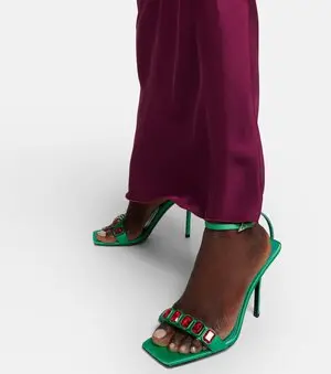 Attico Sienna Embellished Satin Sandals - Multicoloured