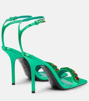 Attico Sienna Embellished Satin Sandals - Multicoloured