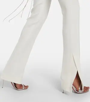 David Koma Feather-trimmed Cady Jumpsuit