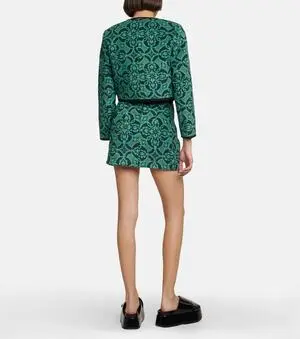 MARINE SERRE Jacquard Cropped Jacket - Multicoloured