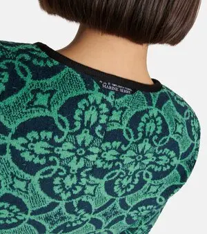 MARINE SERRE Jacquard Cropped Jacket - Multicoloured