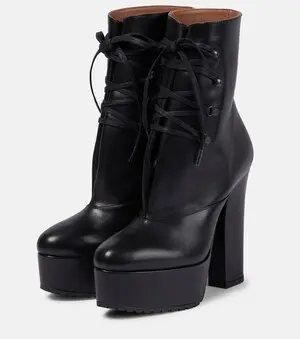 Alaïa Trekk 135 Leather Ankle Boots - Black