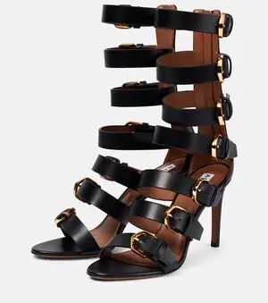 Alaïa Buckle Leather Sandals