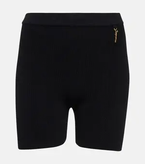 Jacquemus Le Short Pralu Ribbed-knit Shorts - Black