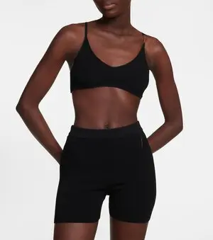 Jacquemus Le Short Pralu Ribbed-knit Shorts - Black