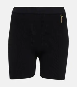 Jacquemus Le Short Pralu Ribbed-knit Shorts - Black