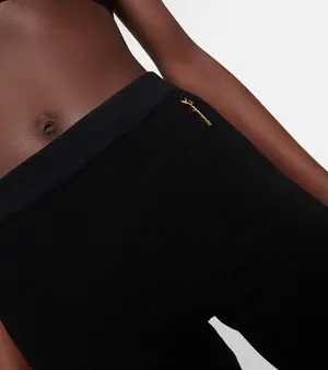 Jacquemus Le Short Pralu Ribbed-knit Shorts - Black