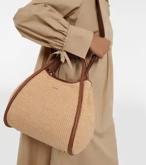 Max Mara Marine Raffia-effect Tote Bag