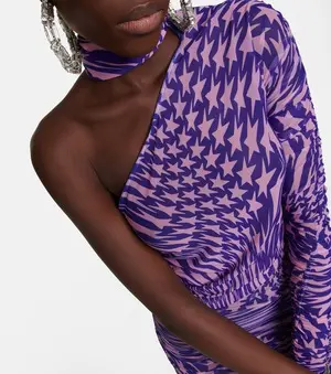 MUGLER Printed Mesh Minidress