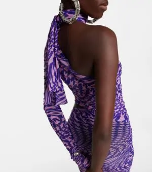 MUGLER Printed Mesh Minidress