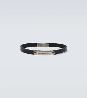 Saint Laurent Leather Bracelet - Black