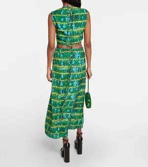 Altuzarra Ayana Printed Ruched Crop Top