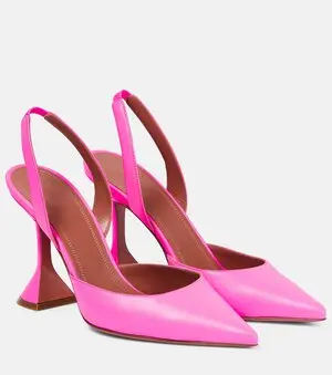 Amina Muaddi Holli Glass Slingback Pumps