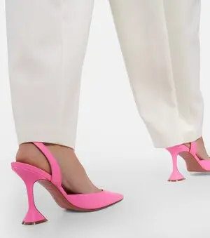 Amina Muaddi Holli Glass Slingback Pumps