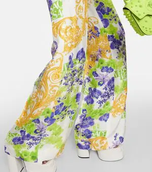 Versace Floral Wide-leg Pants - Multicoloured