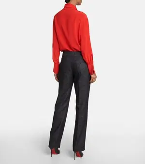 BLAZÉ MILANO Percheron High-rise Wool-blend Pants - Black