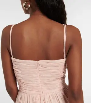 Chloé Ruffle-trimmed Ramie Midi Dress
