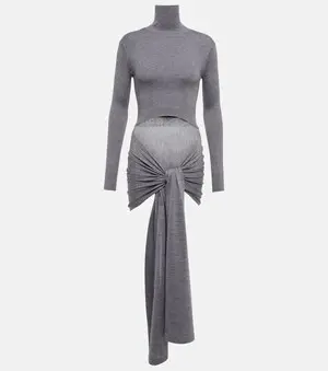 Alaïa Tie-front Cashmere And Silk Turtleneck Sweater