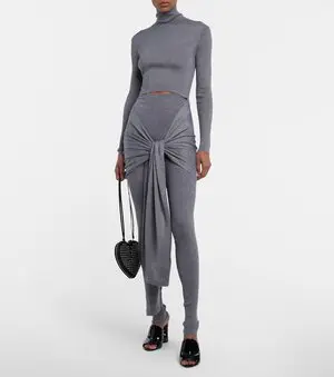 Alaïa Tie-front Cashmere And Silk Turtleneck Sweater