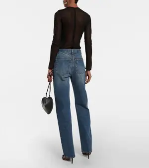 Alaïa Lover Low-rise Straight Jeans