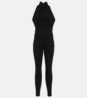 Alaïa Halterneck Crêpe Jumpsuit - Black