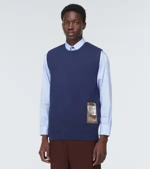 GR10K Embroidered Cotton Sweater Vest