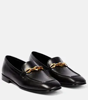 JIMMY CHOO Tilda Leather Loafers - Black