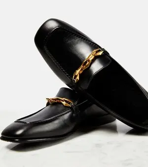 JIMMY CHOO Tilda Leather Loafers - Black