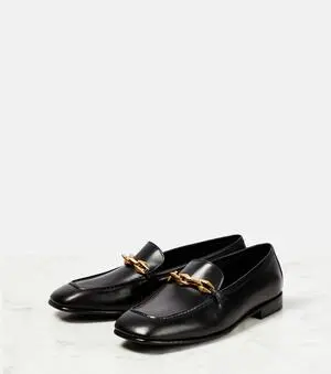 JIMMY CHOO Tilda Leather Loafers - Black