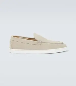 CHRISTIAN LOUBOUTIN Varsiboat Embossed Suede Loafers