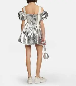Simone Rocha Puff-sleeve Metallic Minidress