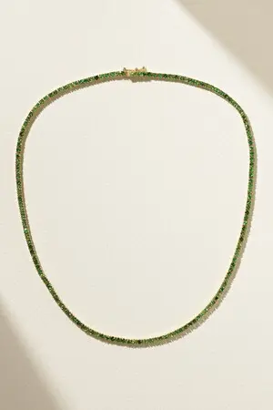 ROXANNE FIRST 14-karat Gold Tsavorite Tennis Necklace - Green