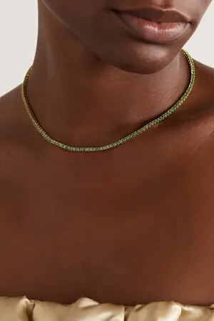 ROXANNE FIRST 14-karat Gold Tsavorite Tennis Necklace - Green