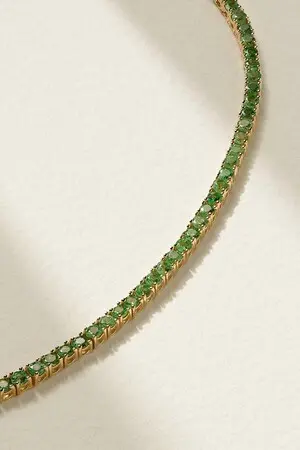 ROXANNE FIRST 14-karat Gold Tsavorite Tennis Necklace - Green