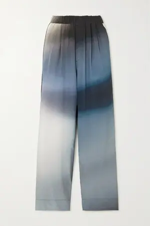 Gauchère Pleated Ombré Woven Pants - Black