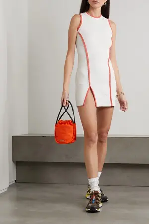 SAUL NASH Ribbed Stretch-cotton Jersey Mini Dress
