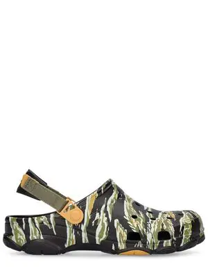 CROCS Classic Tiger Camo Print Sandals - Black