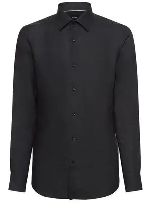 BOSS Classic Linen Shirt - Dark Blue