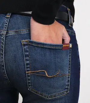 7 For All Mankind Bair Mid-rise Bootcut Jeans - Blue