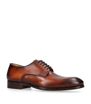 Magnanni Leather Derby Shoes - Brown
