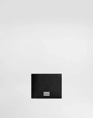 Dolce & Gabbana Calfskin Wallet With Coin Pocket And Logo Tag - Black