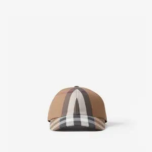 Burberry Check Cotton Baseball Cap - Dark Birch Brown