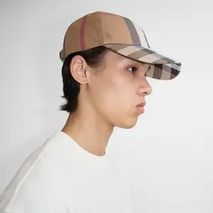 Burberry Check Cotton Baseball Cap - Dark Birch Brown