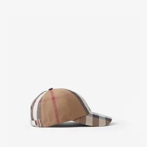 Burberry Check Cotton Baseball Cap - Dark Birch Brown