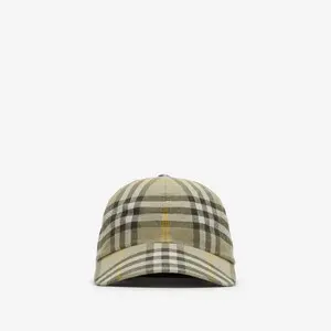 Burberry Check Cotton Baseball Cap Hunter