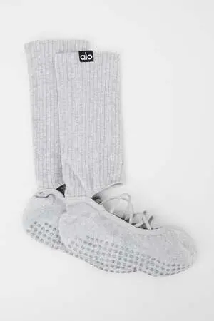 Alo Yoga Strappy Grip Socks - Athletic Heather Grey