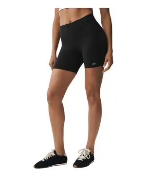 Alo Yoga 5" Airbrush High-waist Biker Short - Black
