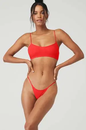 Alo Yoga Airmesh Venus Bralette Bra Red Hot Summer