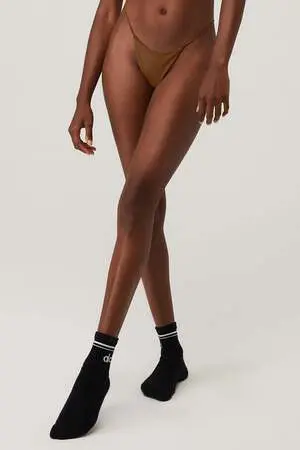 Alo Yoga Airmesh Venus Thong Underwear Cinnamon Brown